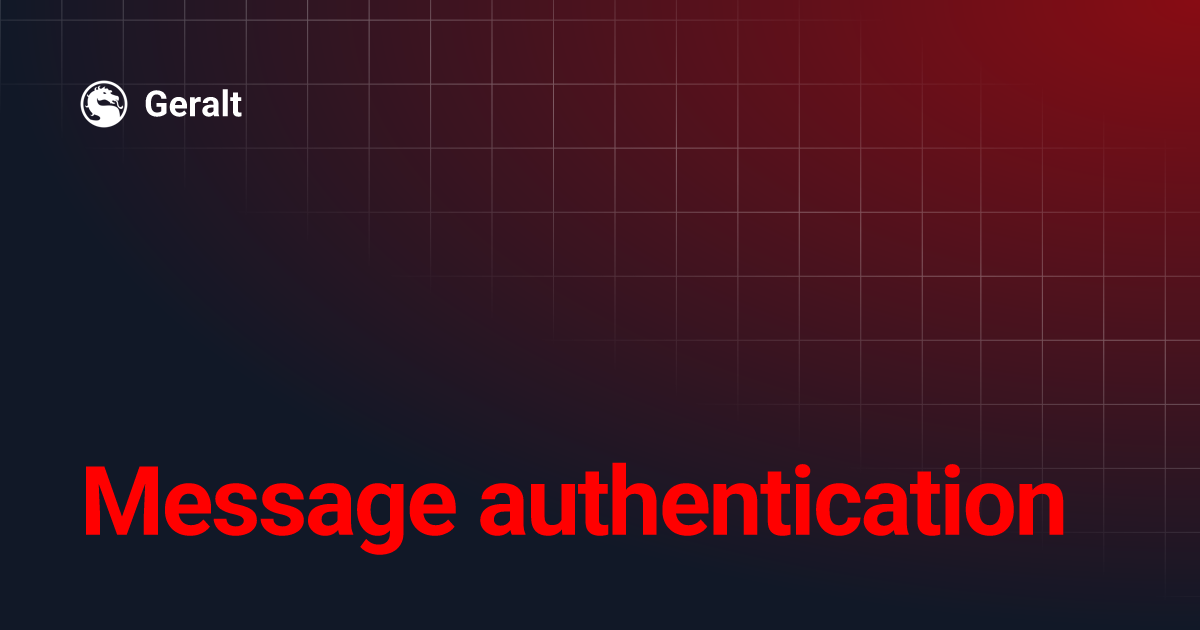 Message authentication | Geralt